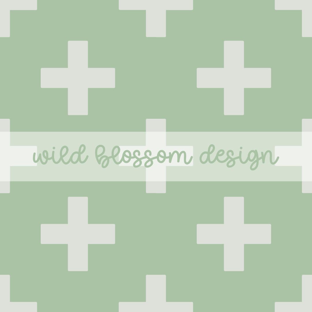 Swiss Cross Sage Green Modern Minimal Boy Seamless Repeating Pattern ...