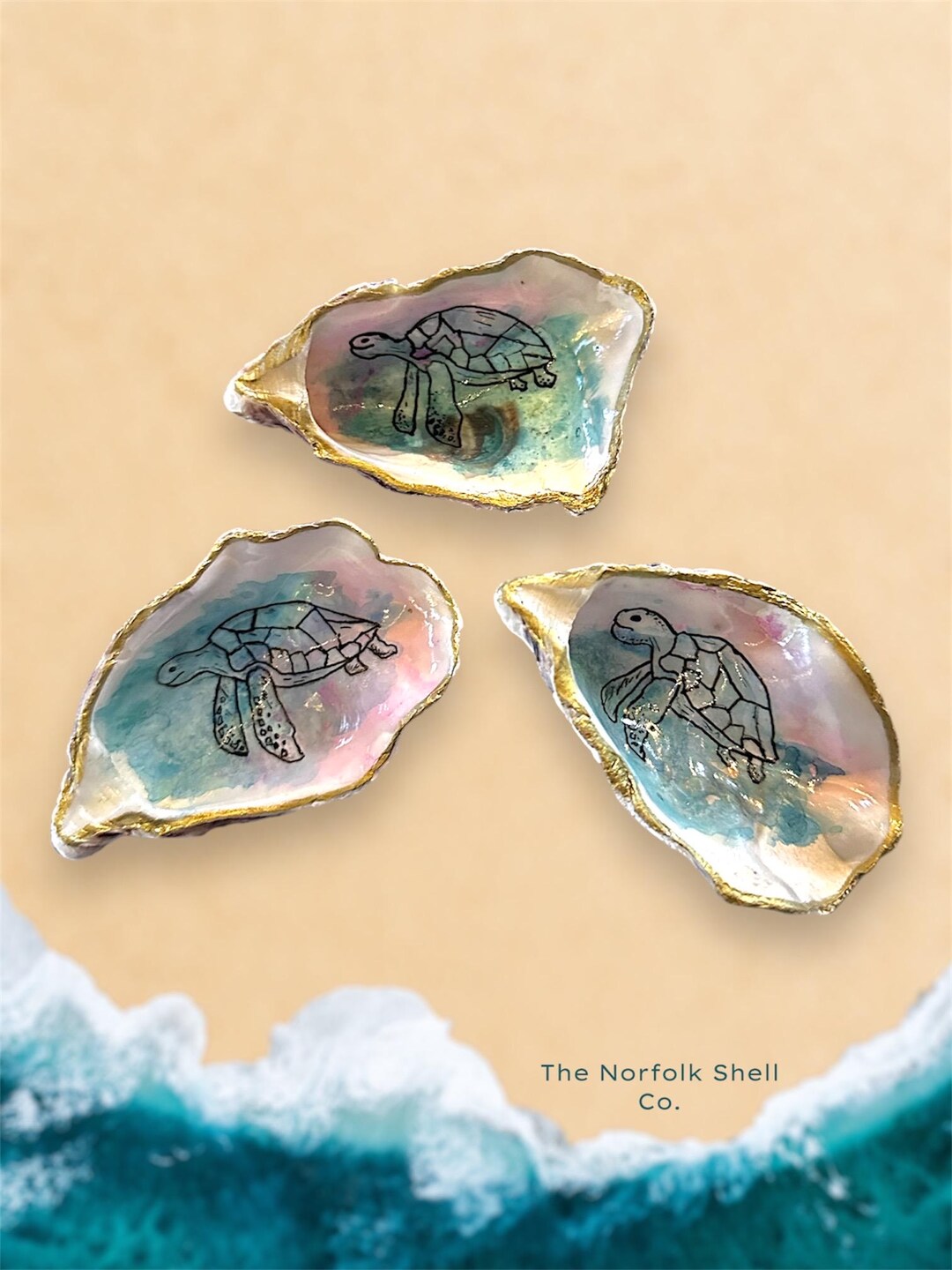Handpainted Octopus Oyster Shell Ring Dish - Local Norfolk Shells - Etsy