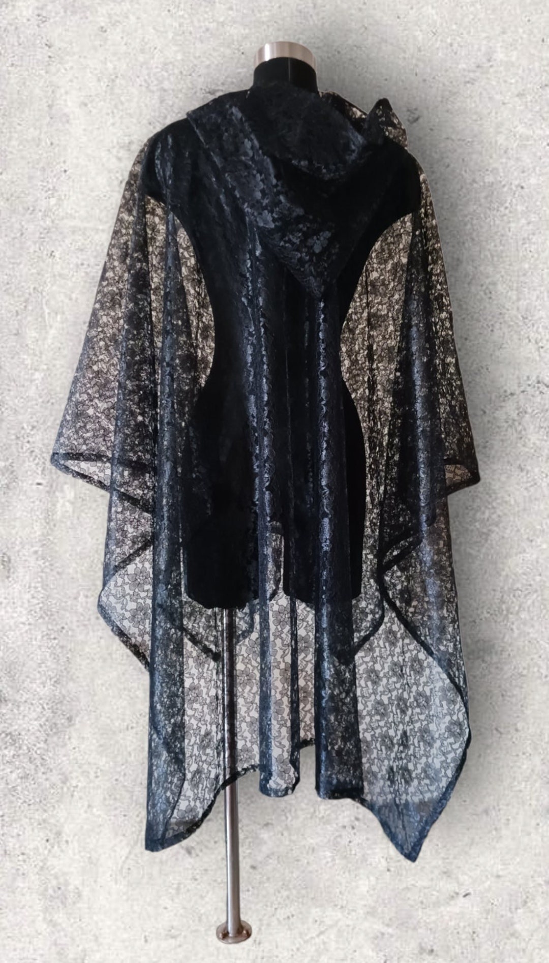 Handmade Short Black Lace Cloak - Etsy