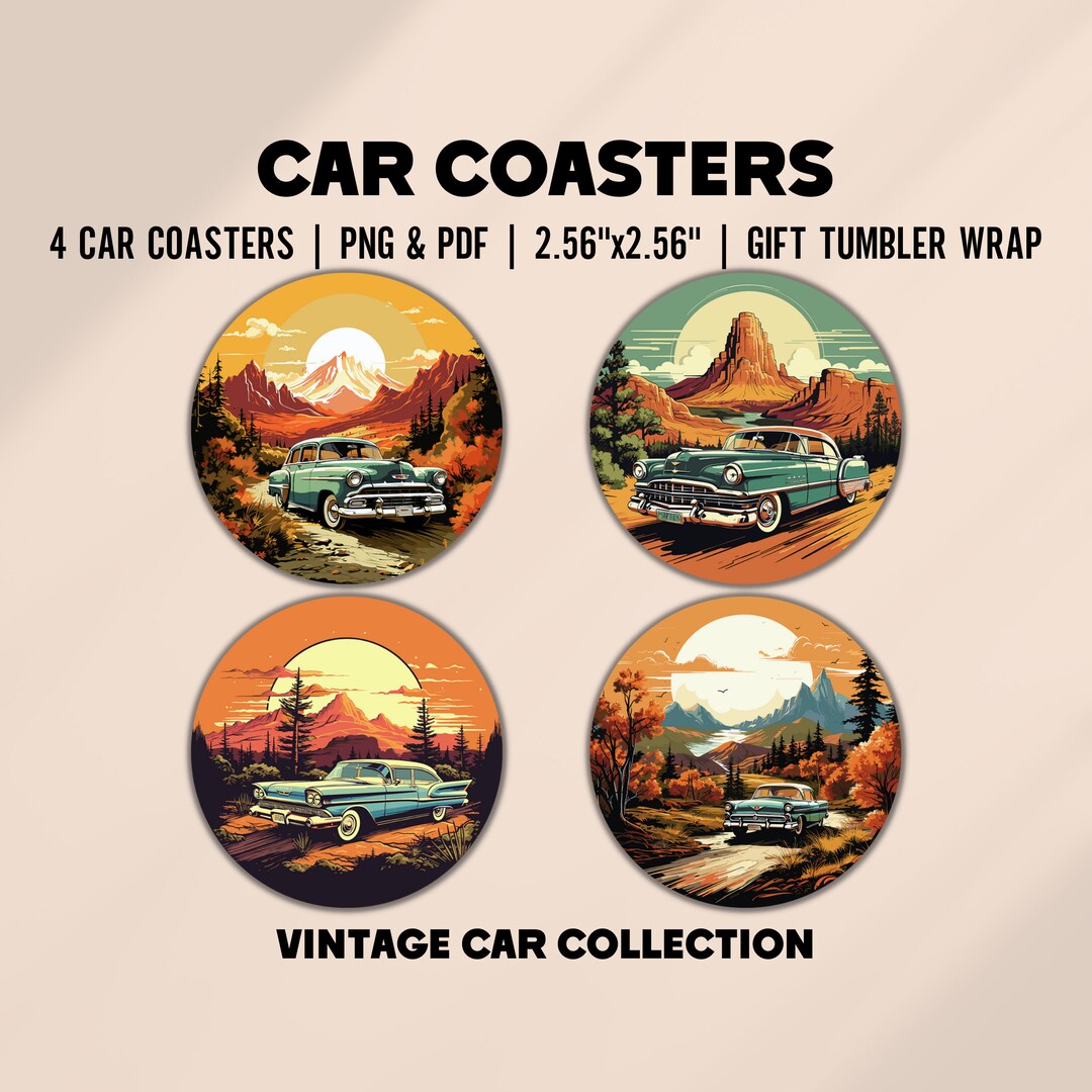 Car Coaster PNG Coaster Sublimation Designs Car Coaster - Etsy