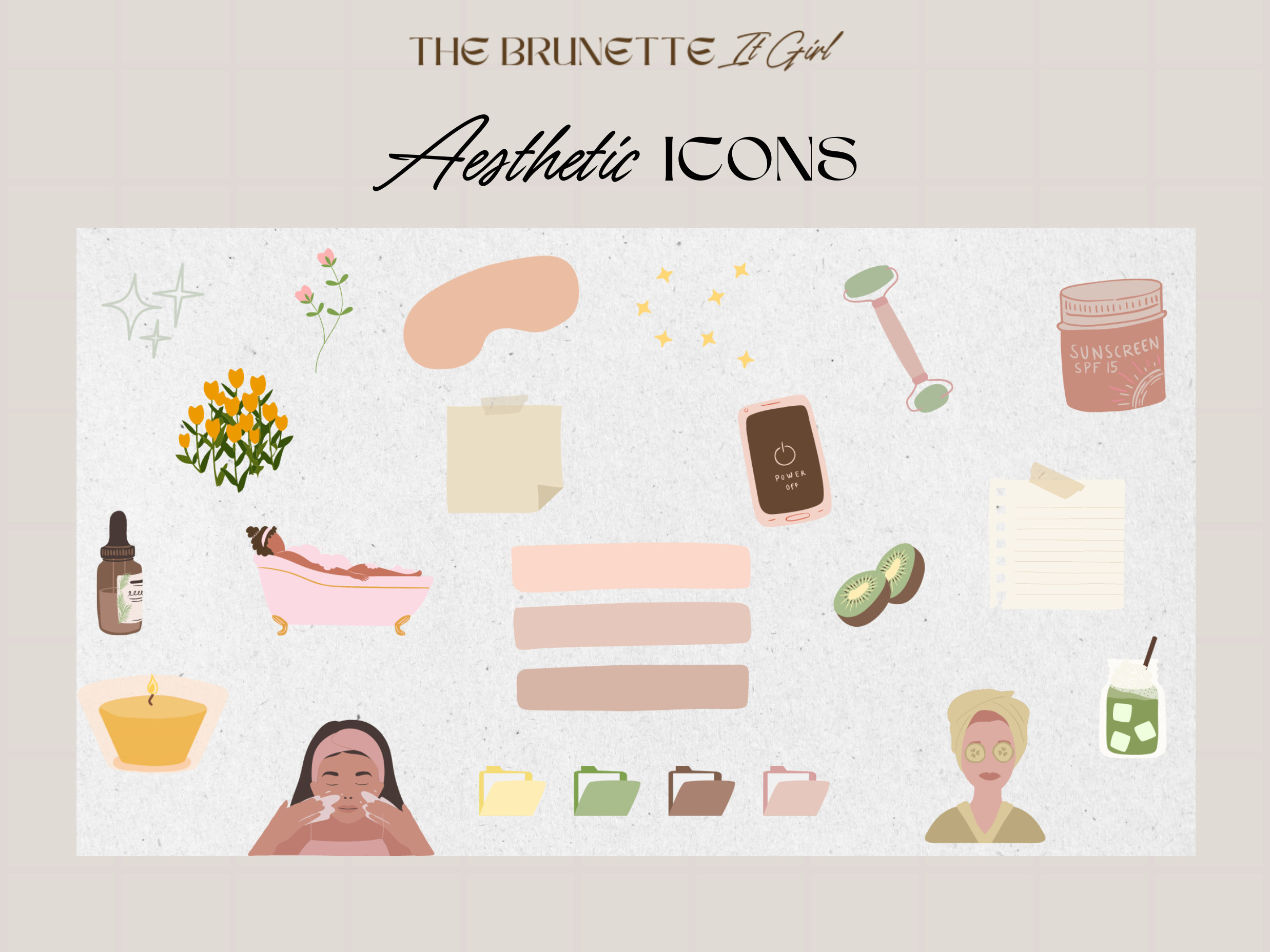 IT GIRL Aesthetic Desktop Wallpaper Organizer + Aesthetic Icons ...