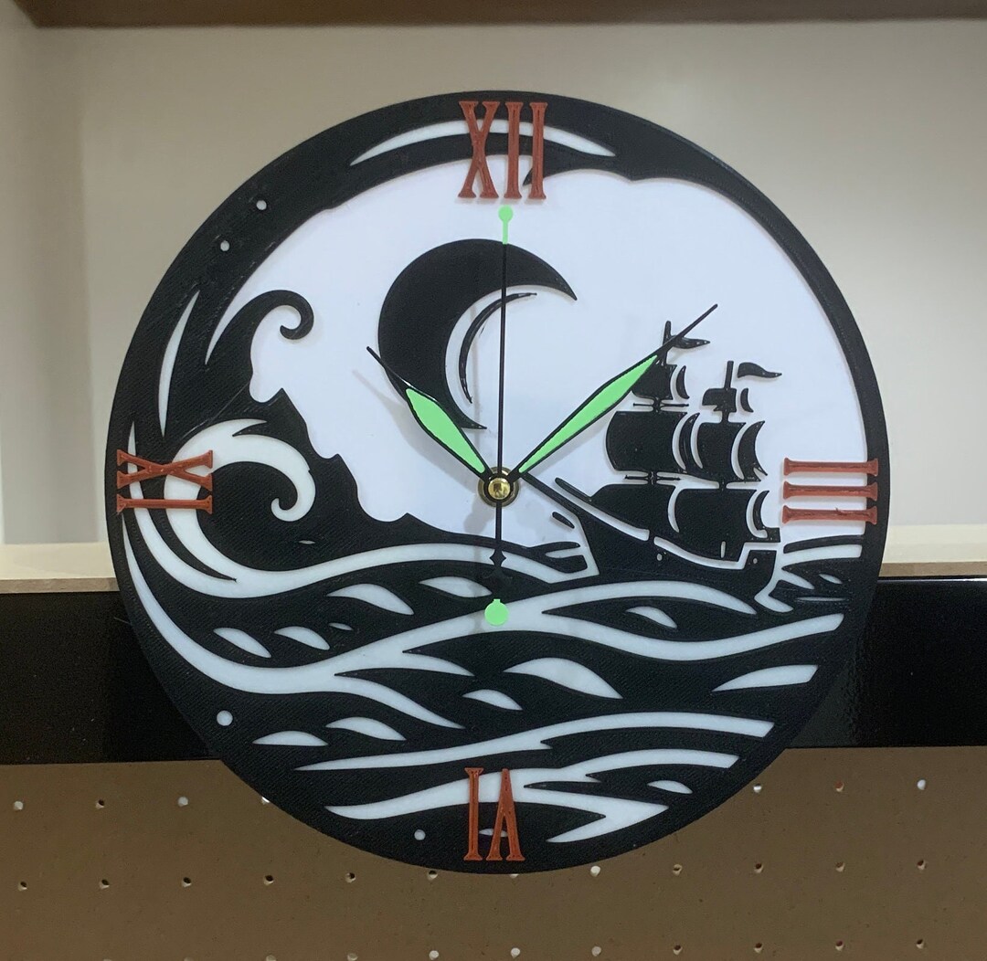 Turbulent Ocean Ship 3D Printed Glow in the Dark Clock - Etsy