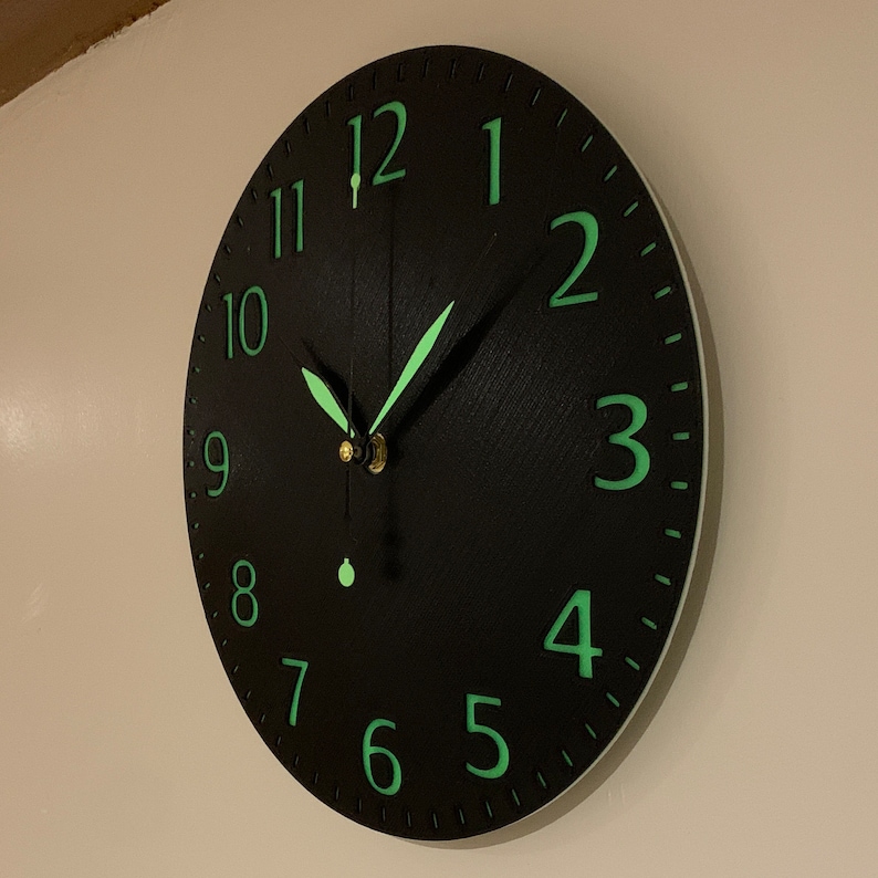 Standard Glow in the Dark 3D Printed Wall Clock Variant 1 - Etsy