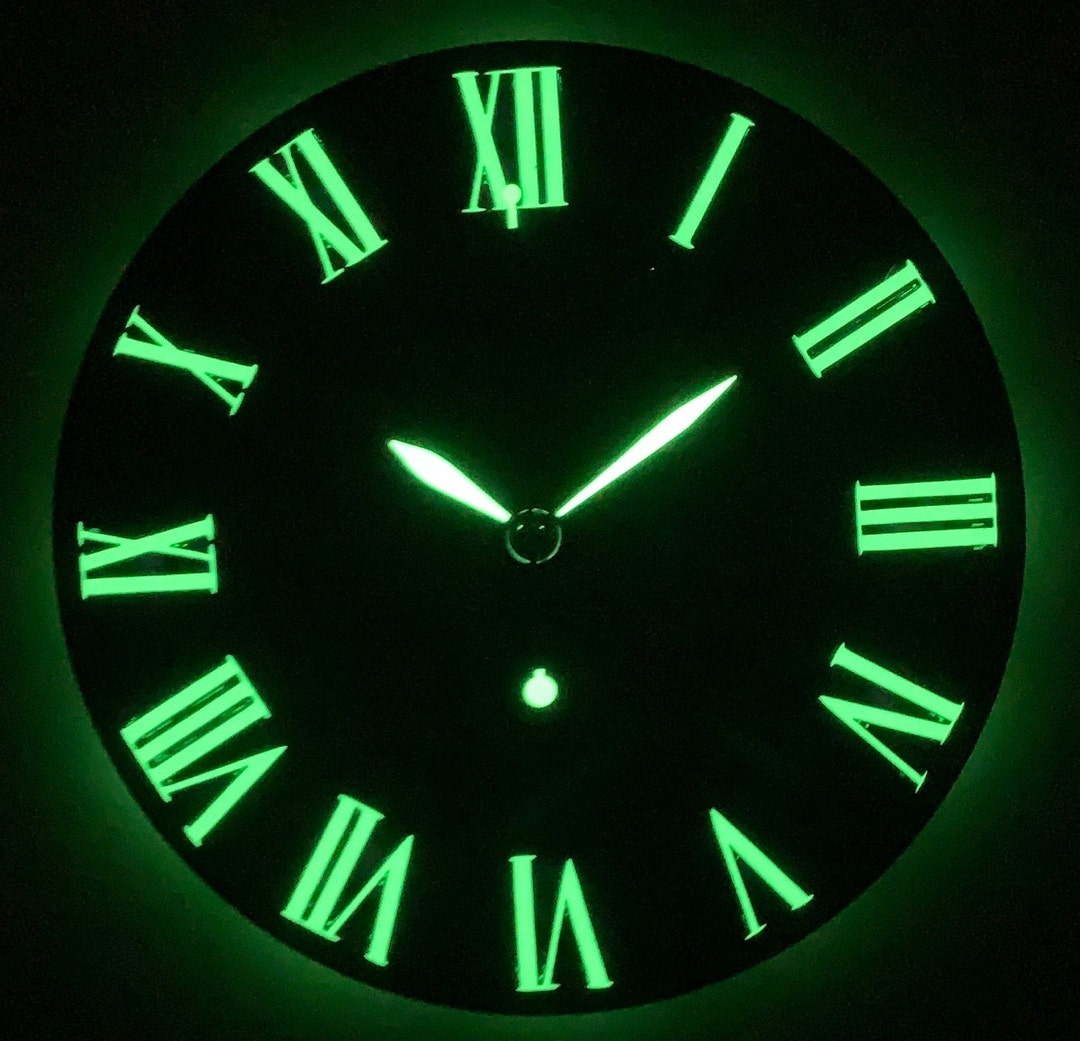 Standard Glow in the Dark 3D Printed Wall Clock With Roman Numerals - Etsy