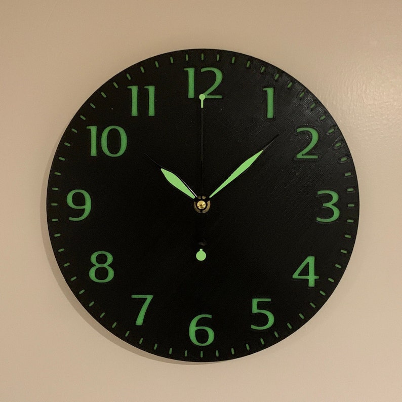 Standard Glow in the Dark 3D Printed Wall Clock Variant 1 - Etsy