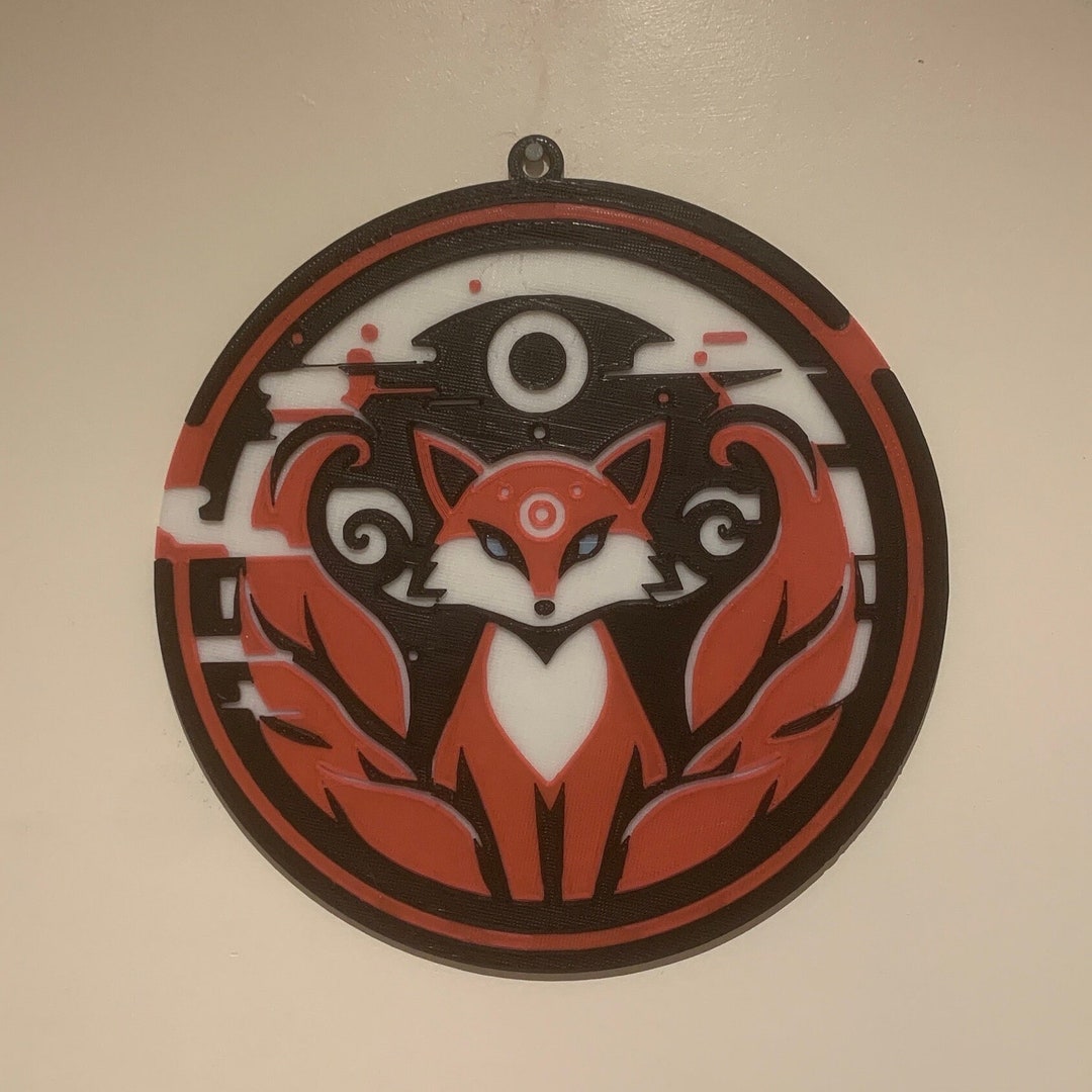 Abstract Tailed Fox 3D Printed Glow in the Dark Wall Art - Etsy