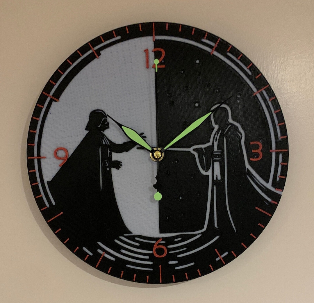 Star Wars 3D Printed Glow in the Dark Clock - Etsy