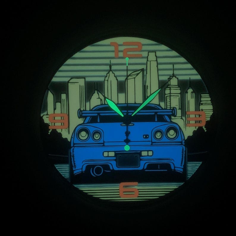 Nissan GTR R34 Variant 1 3D Printed Glow in the Dark Clock - Etsy