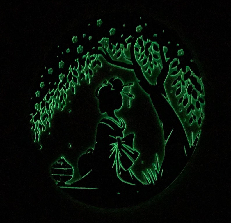 Geisha 3D Printed Glow in the Dark Wall Art - Etsy