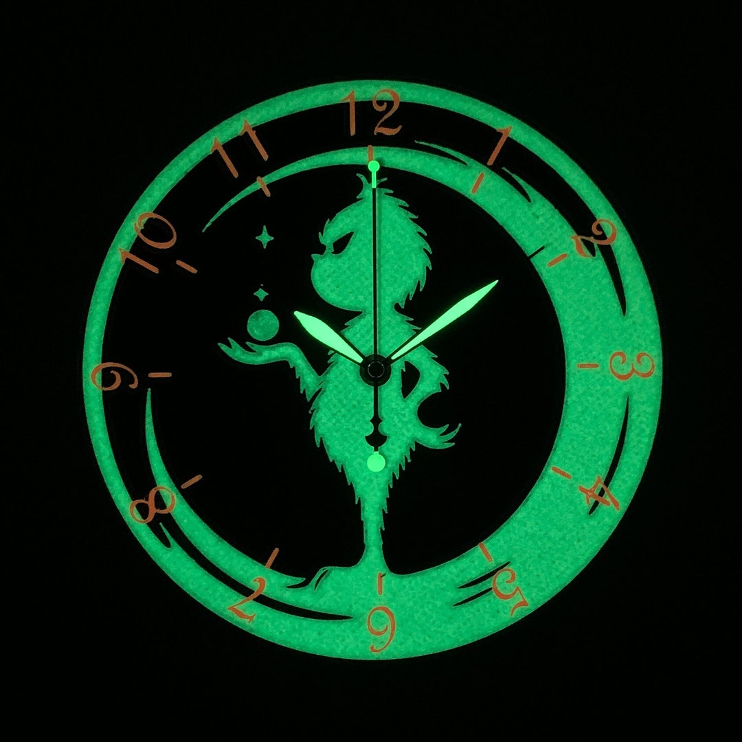 The Grinch Glow in the Dark 3D Printed Clock - Etsy