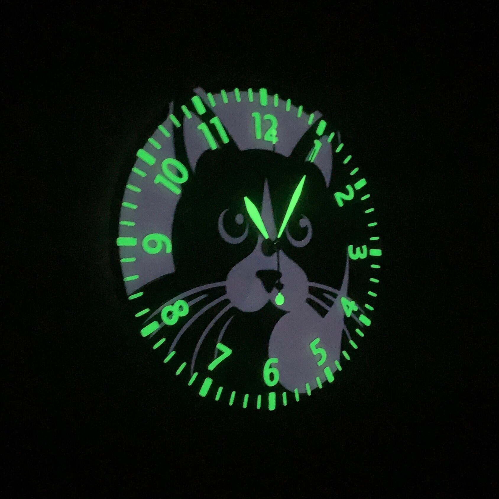 Tuxedo Cat 3D Printed Glow in the Dark Clock - Etsy