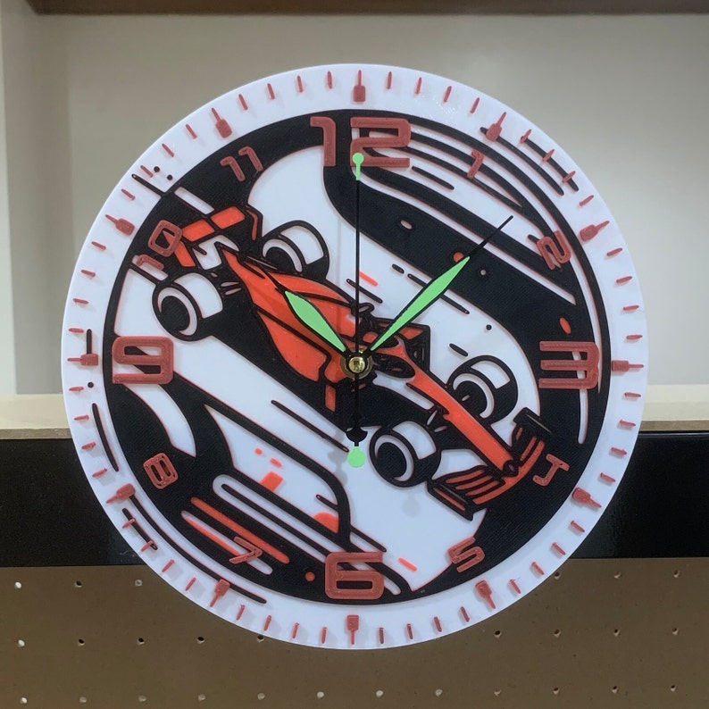 Formula 1 Car 3D Printed Glow in the Dark Clock - Etsy Australia