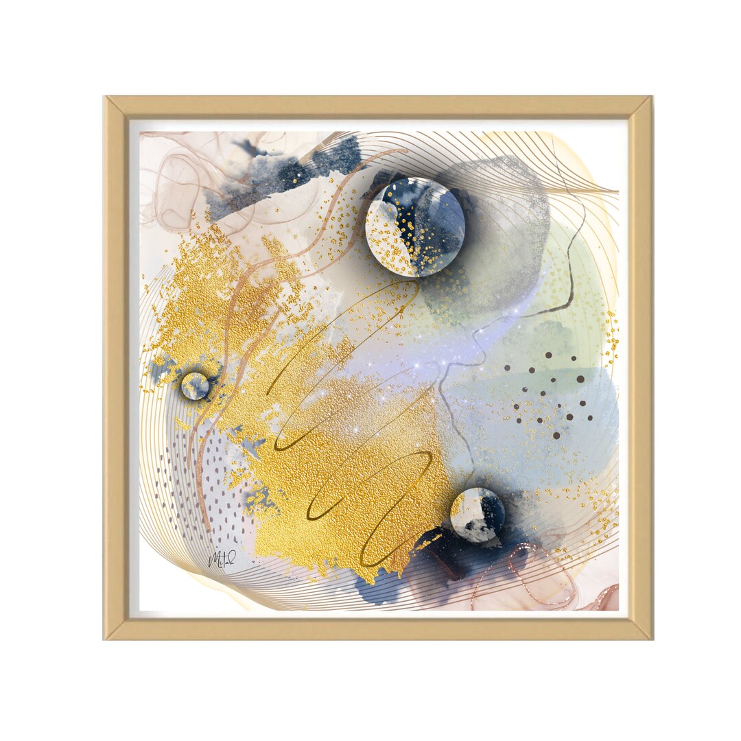 Limited Edition Print of Original Abstract Collage Mitak Art Gold ...