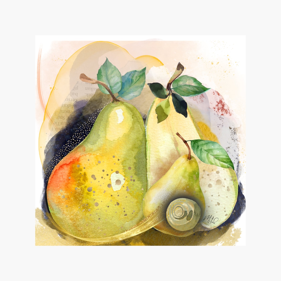 MITAK 12x12 Original Signed Pear Art Print W/mat Archival - Etsy