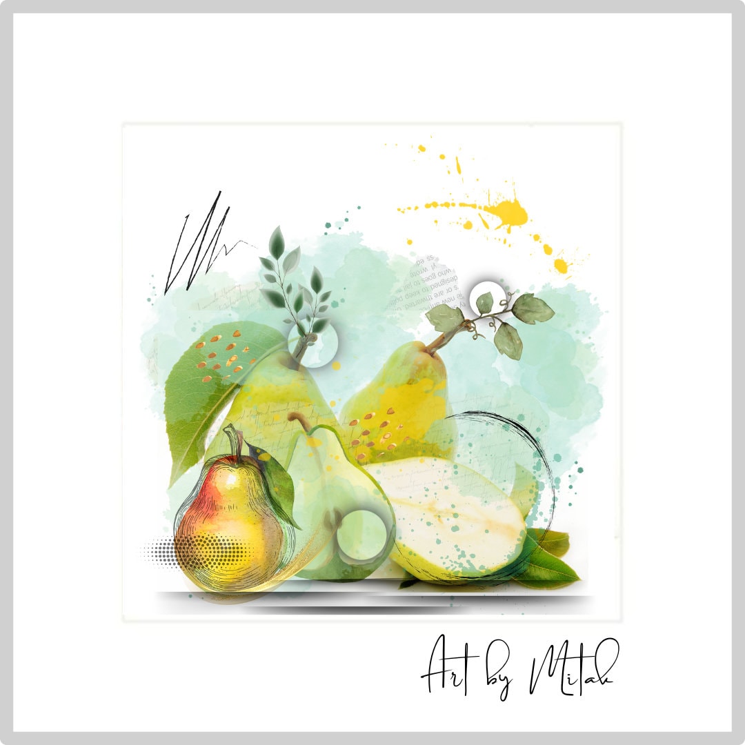 12 X 12 Poster Print of Original Pear Painting by Mitak FREE - Etsy