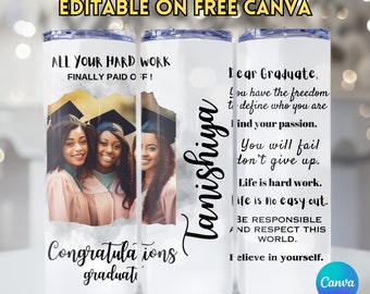 Graduation Tumbler Template, Photo Tumbler Wrap, Graduation Gift ...