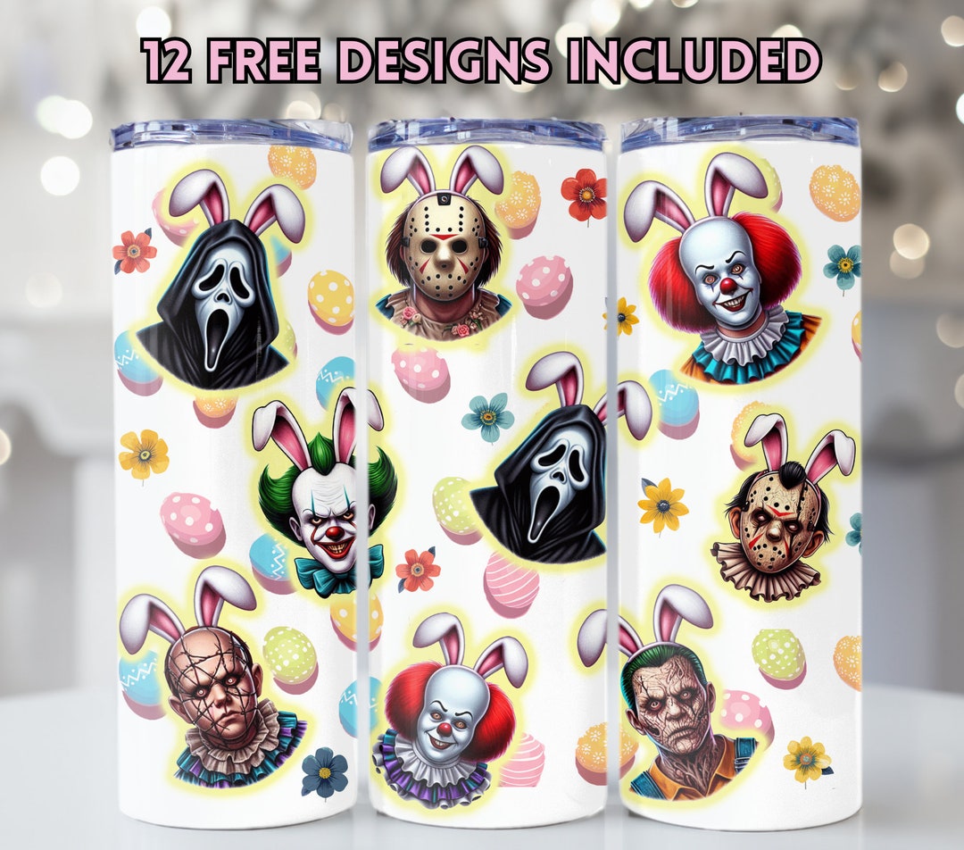 Killer Easter Cartoon Tumbler Wrap, Happy Easter Day, Horror Easter Png ...