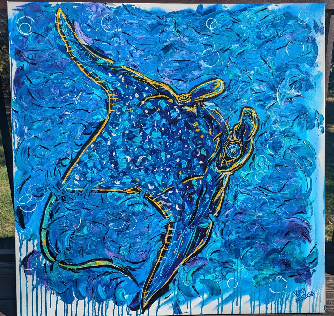 Beauty of the Ocean Depths Manta Ray - Etsy