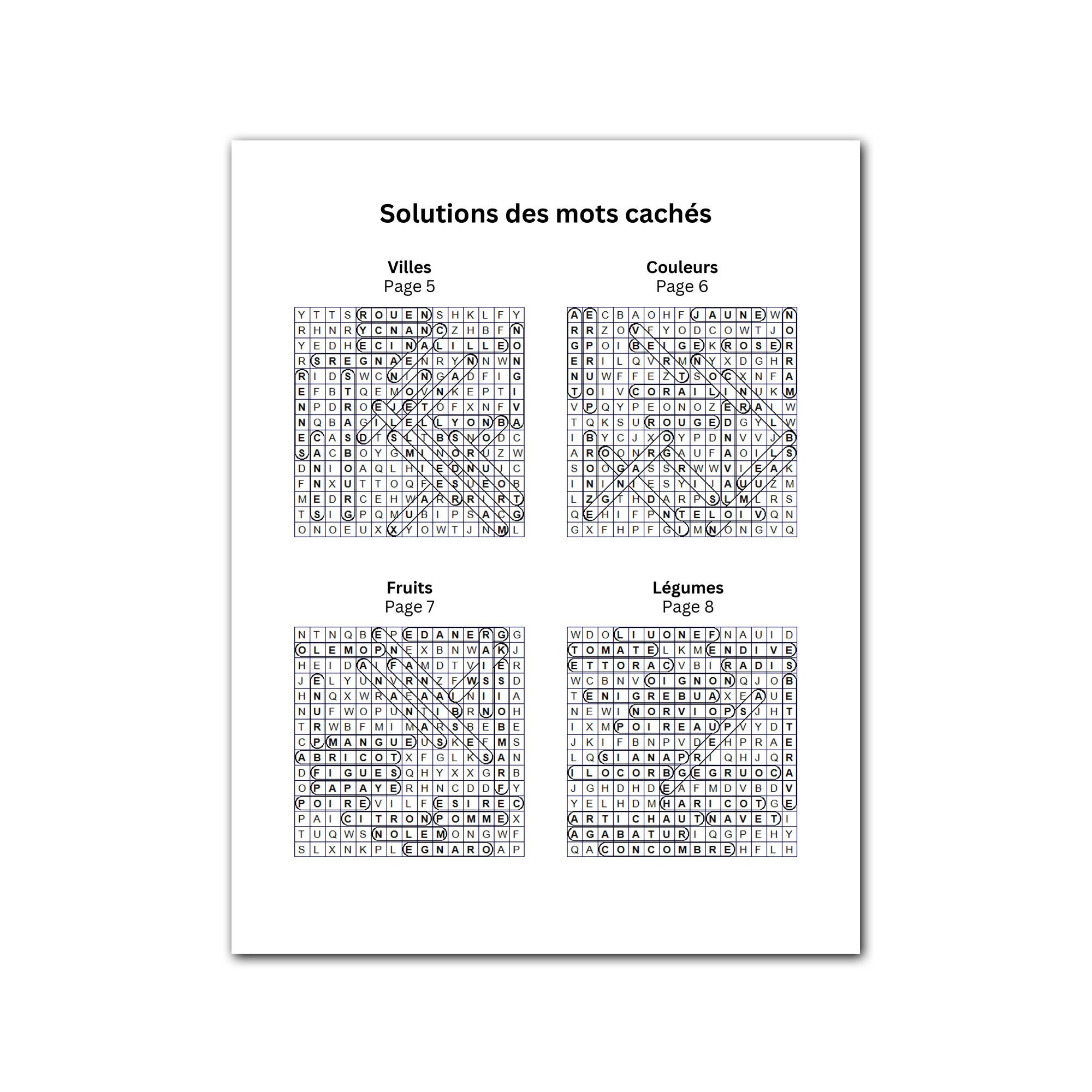 Mots Cachés volume 1 100 Pages De Casse-tête Imprimables - Etsy