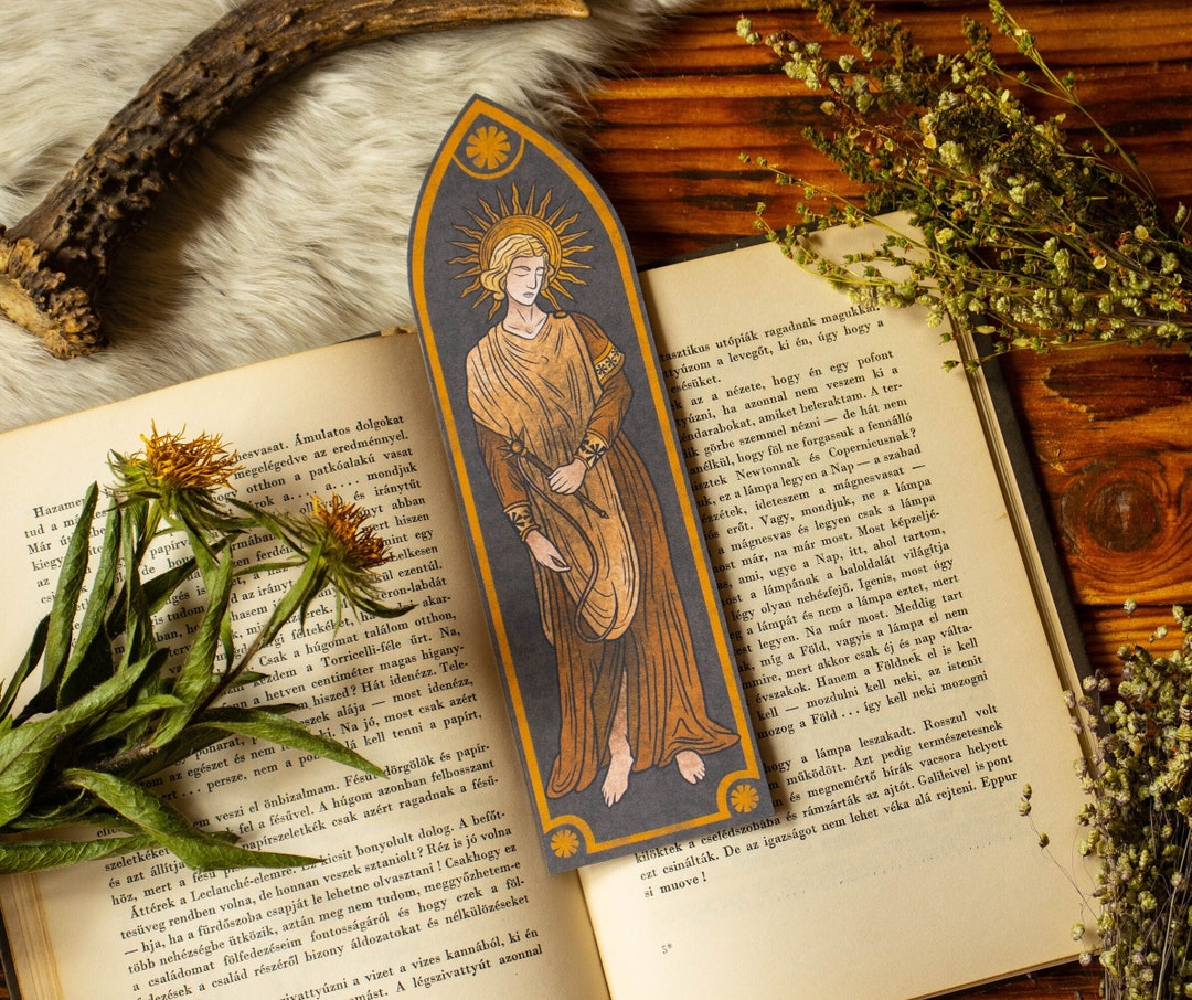 Illustrated Bookmark Helios the Sun God | Handmade Book Lover Gift ...