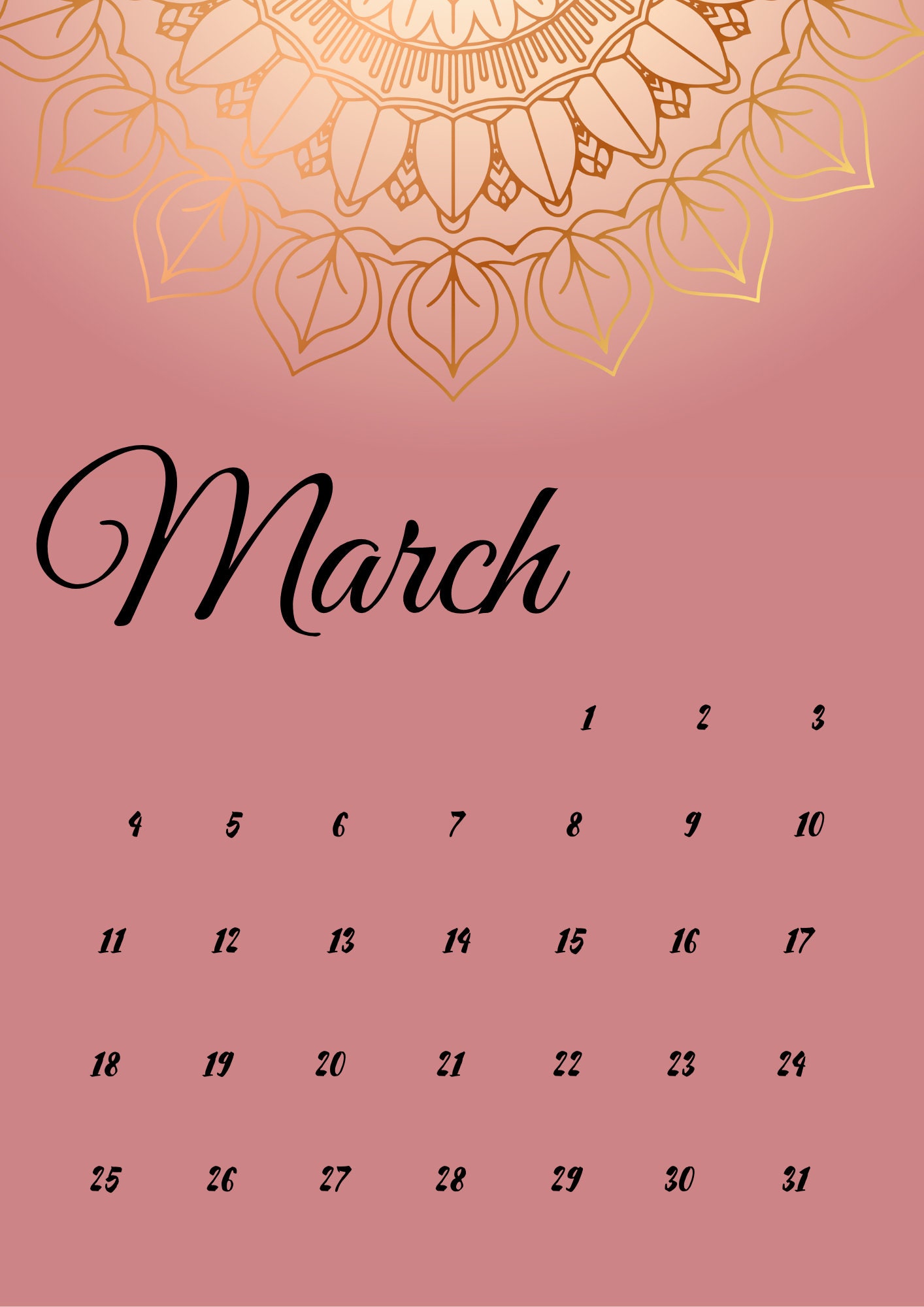 Mandala Callender 2024 - Etsy