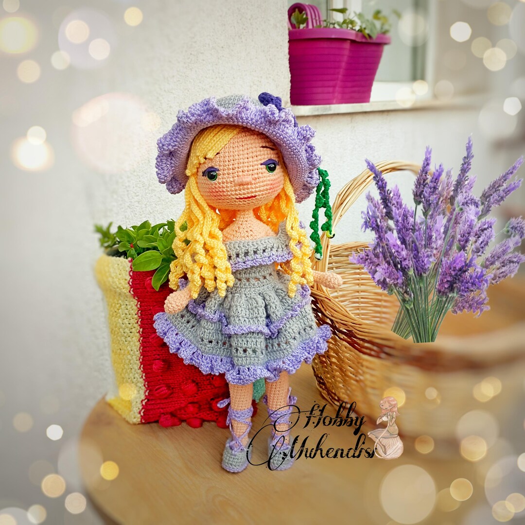 Lenora Doll – Lavender Themed Handmade Amigurumi | Crochet Cotton Toy ...