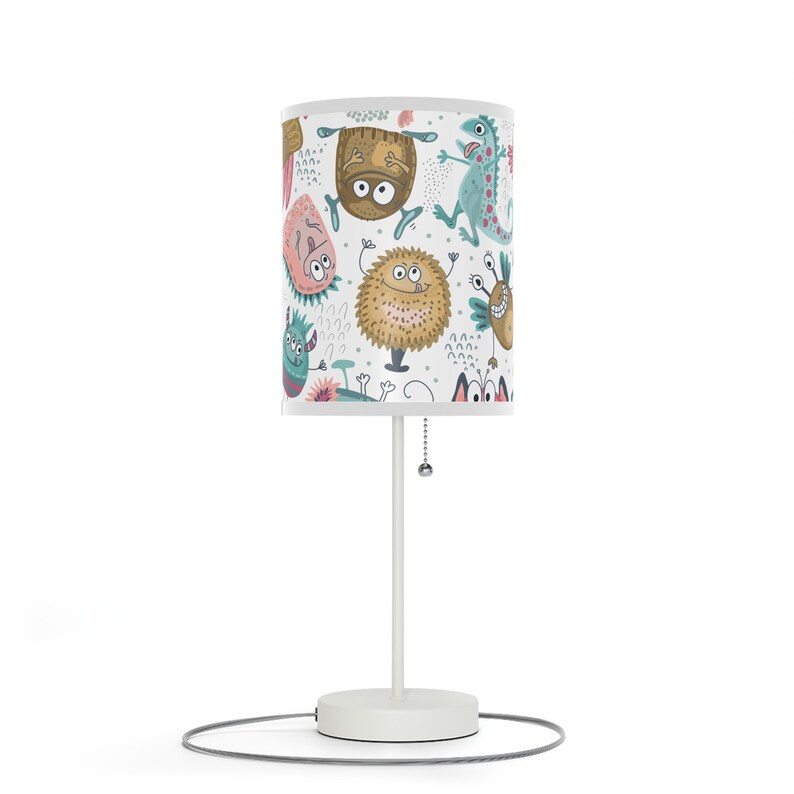Monsters Nursery Table Lamp | Baby Girl Boy Lampshade Night Light ...