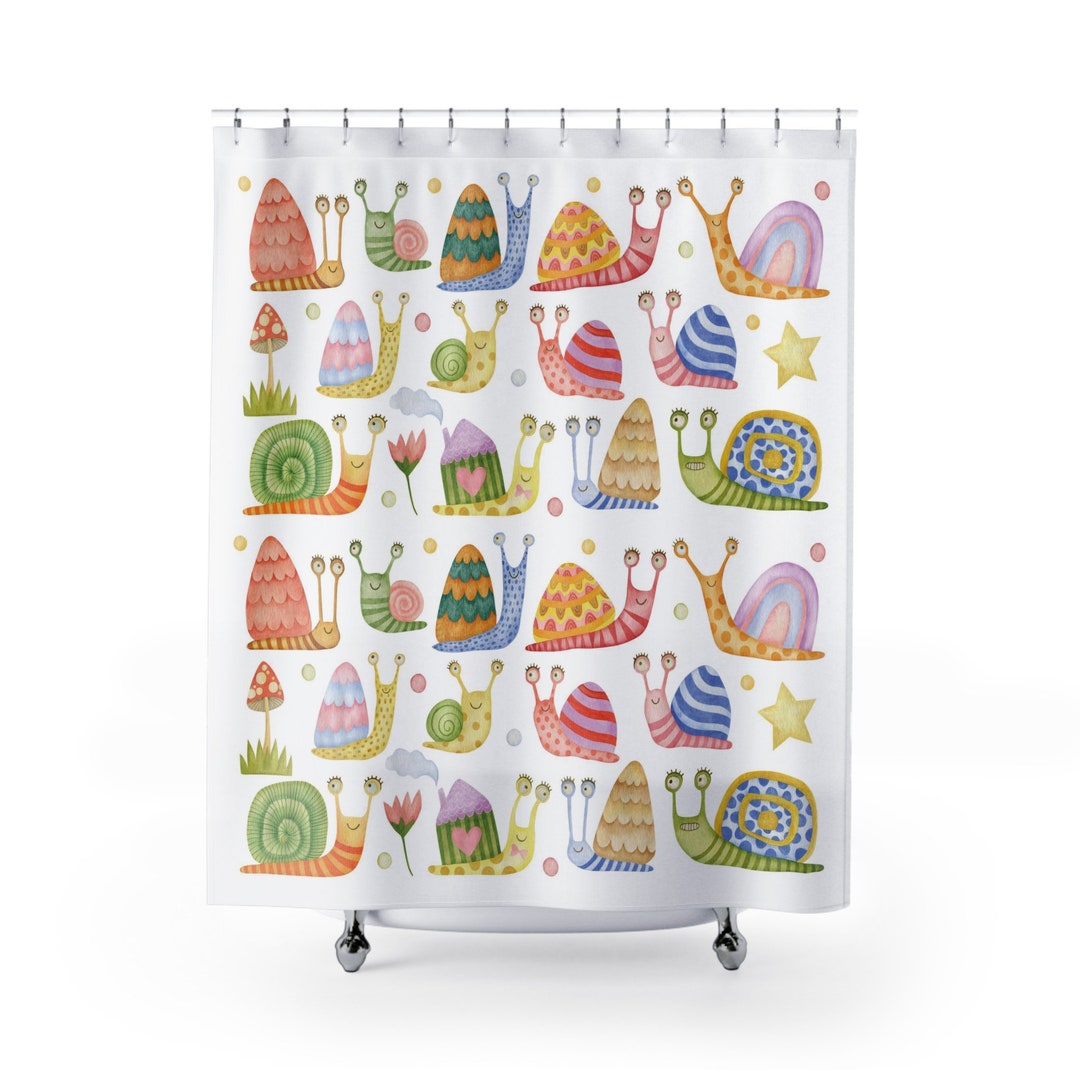 Crazy & Funny Shower Curtain With Awesome Colorful Snails, Cute and ...