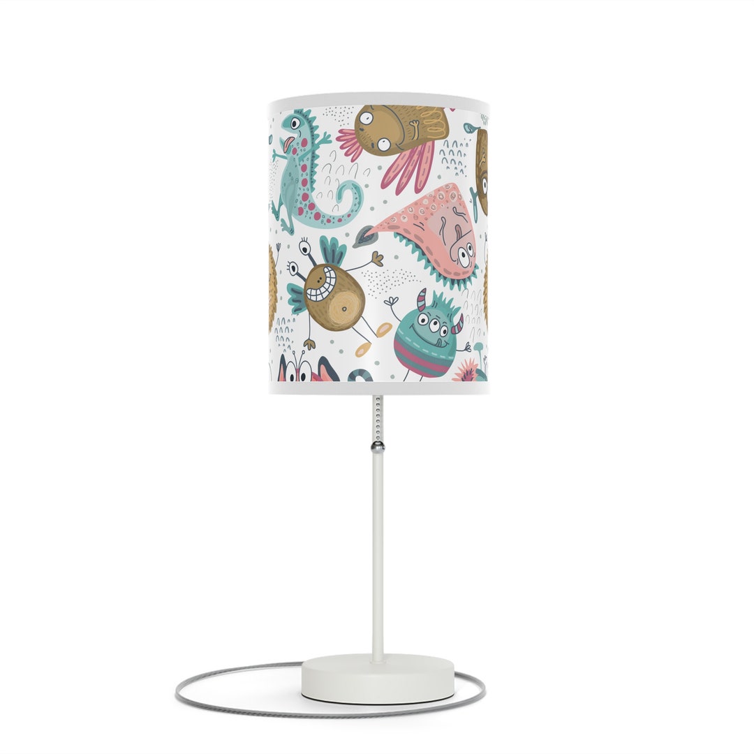 Monsters Nursery Table Lamp | Baby Girl Boy Lampshade Night Light ...