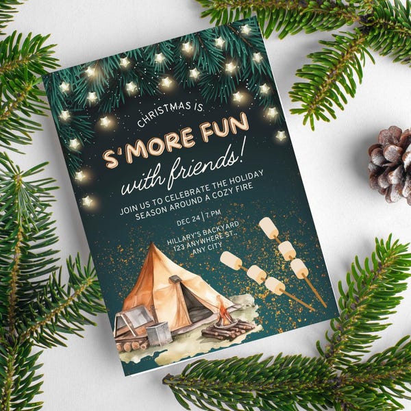 Campfire Invitations - Etsy