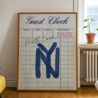 Burgundy Blank Guest Check Poster, Trendy Wall Art, Aesthetic Preppy ...