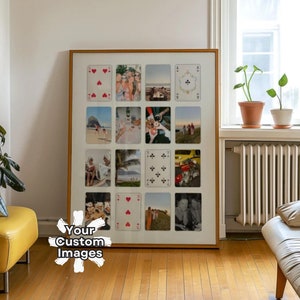 Custom Playing Card Collage, Trendy Personalized Photo Wall Art, Friend ...