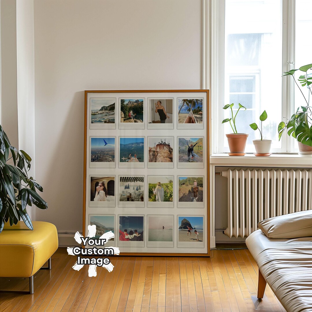 Personalized Custom Polaroid Collage, Trendy Custom Photo Wall Art ...