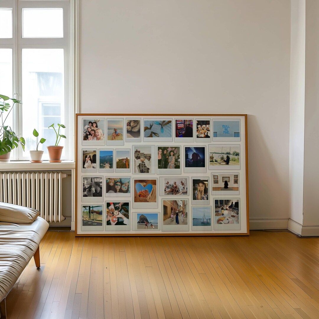 Personalized Custom Polaroid Collage Landscape, Horizontal Photo Wall ...