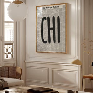 Chicago Wall Art, Chi Print Poster, Chicago Newspaper Print, Apartment ...