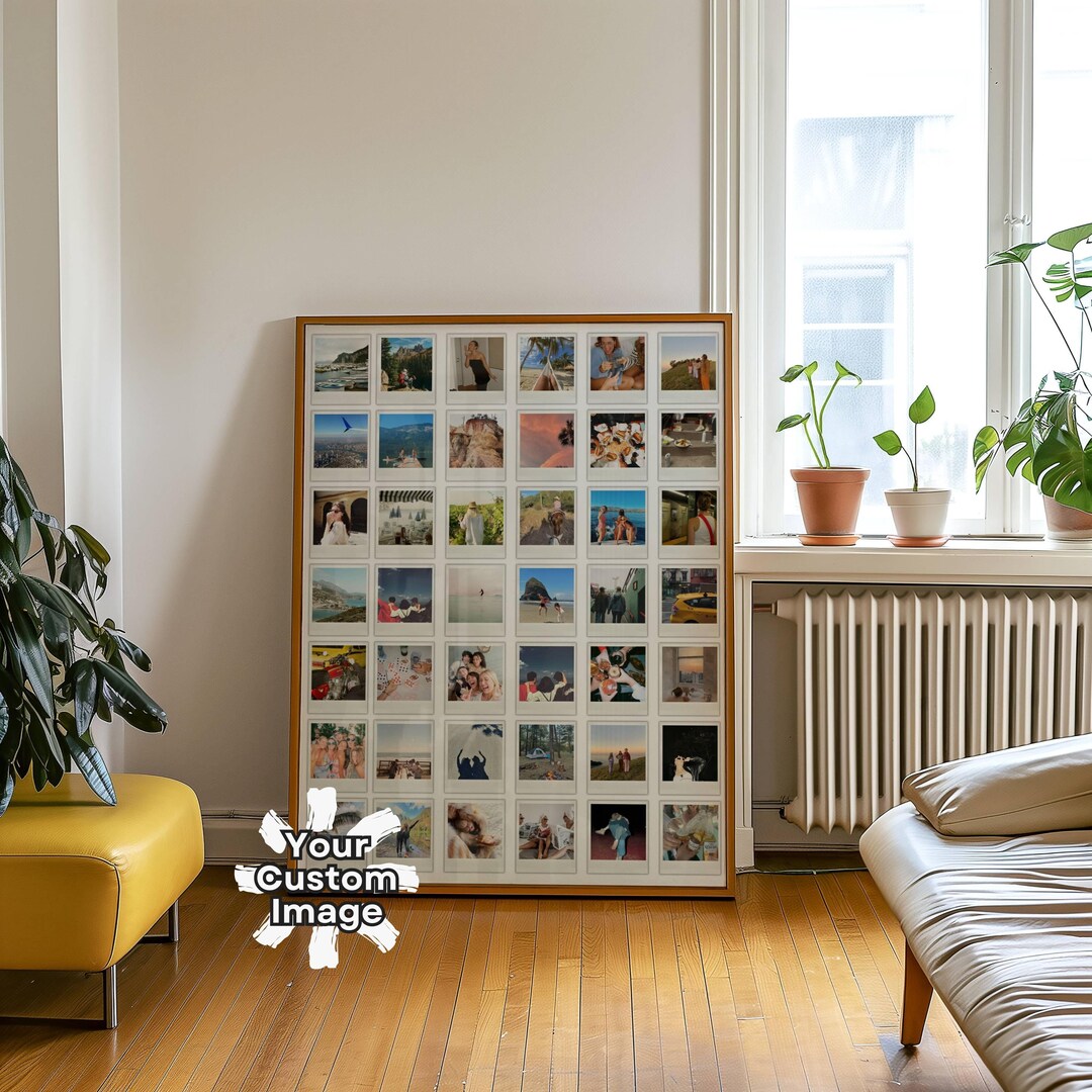 Personalized Custom Polaroid Collage, Trendy Custom Photo Wall Art ...