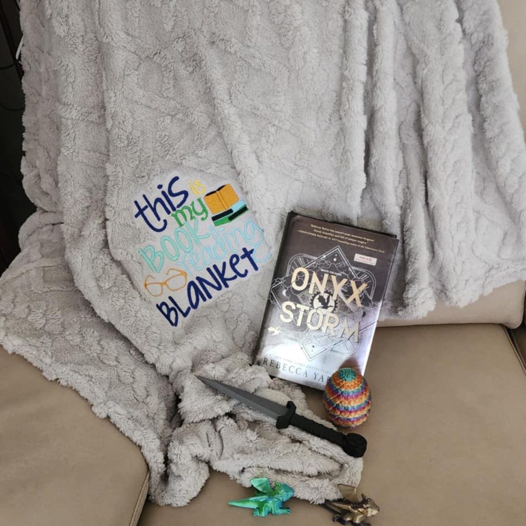 Customizable Embroidered Reading Blanket: Gift for Book Lovers - Etsy