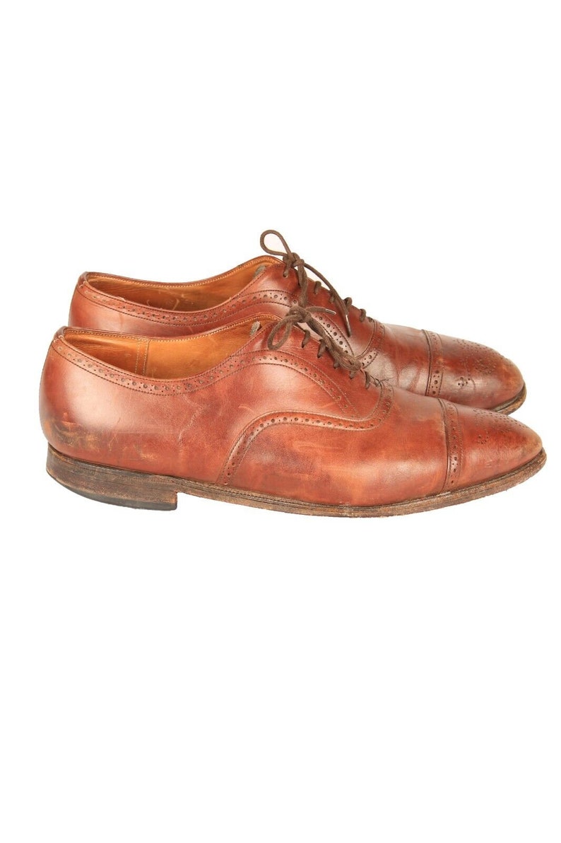 Vintage Genuine Mens Church Oxford Shoes Real Leather Brogue Pattern ...