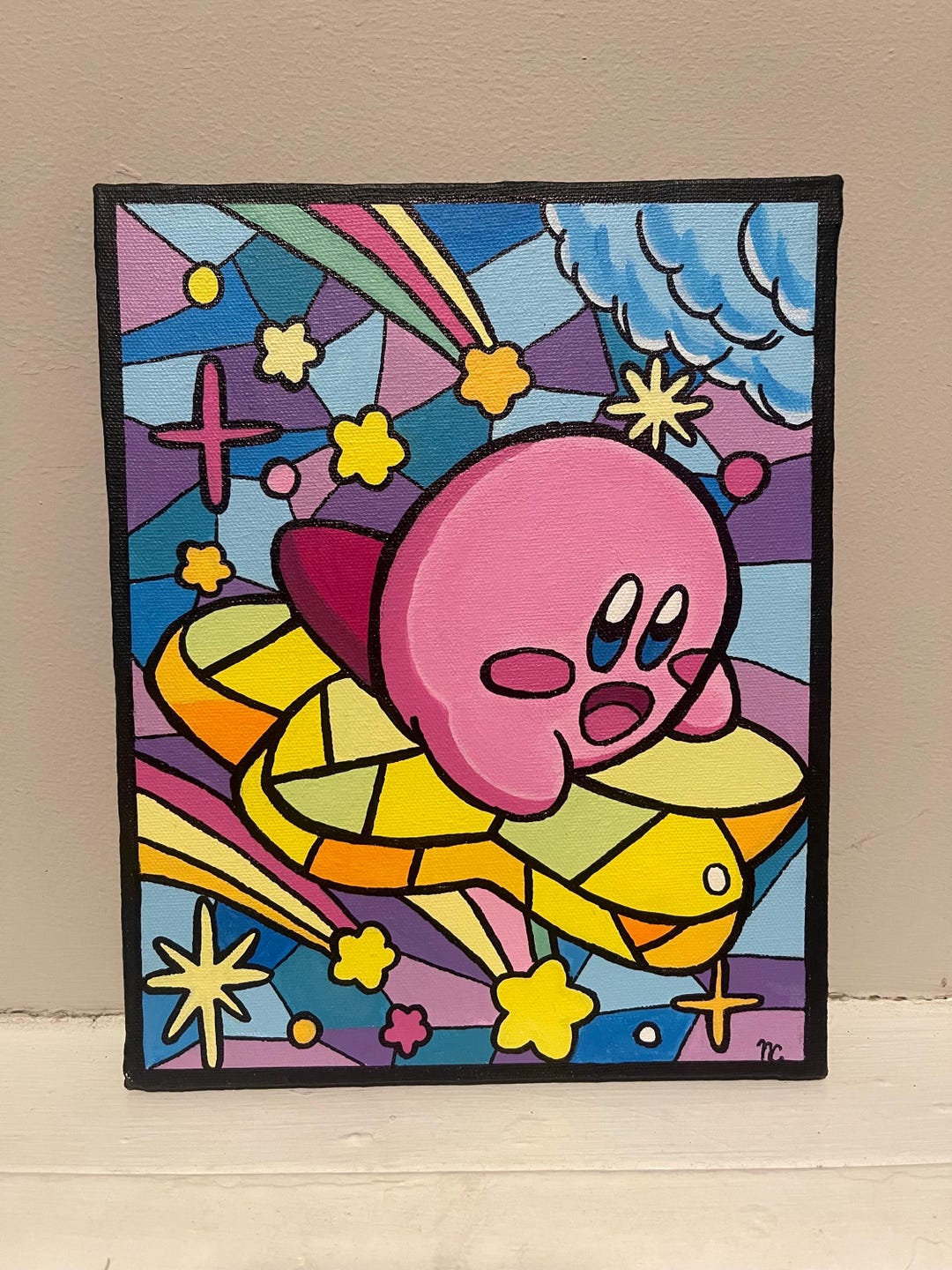 Kirby Painting Nintendo Art Super Smash Bros Decor Colorful Acrylic ...