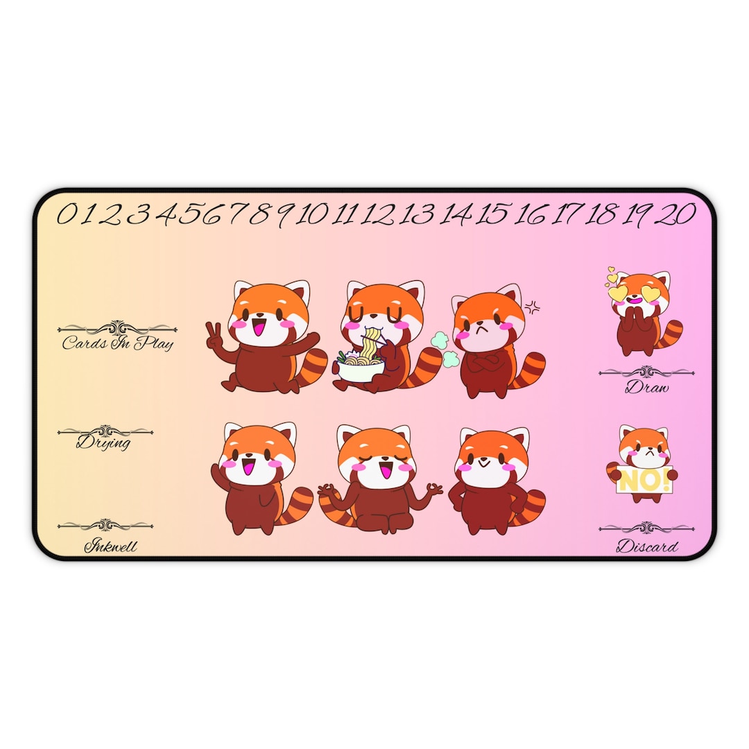 Card Game Mtg Card Red Panda Playmat Turning Red Play Mat for Tcg Ccg Office Desk Mats Lorcana ...