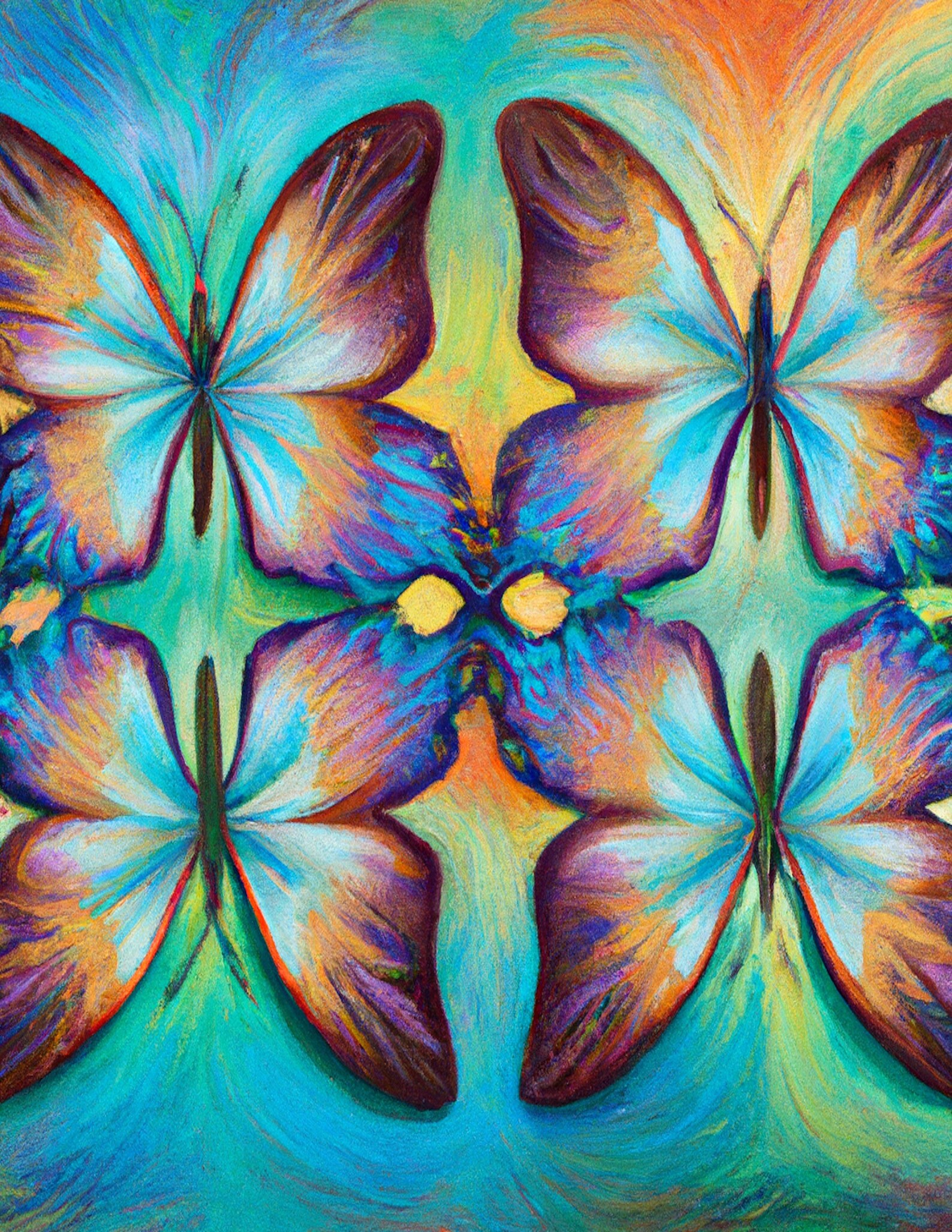 Digital Trippy Butterflies Art – A Psychedelic Flight - Etsy