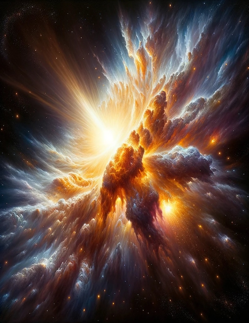 Digital Stellar Art: Cosmic Crescendo - Etsy