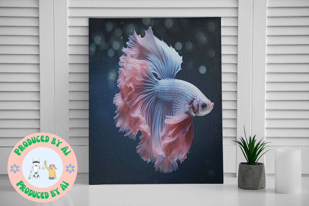 AI Betta Fish Canvas Art,colorful Aquatic Wall Decor Painting ...