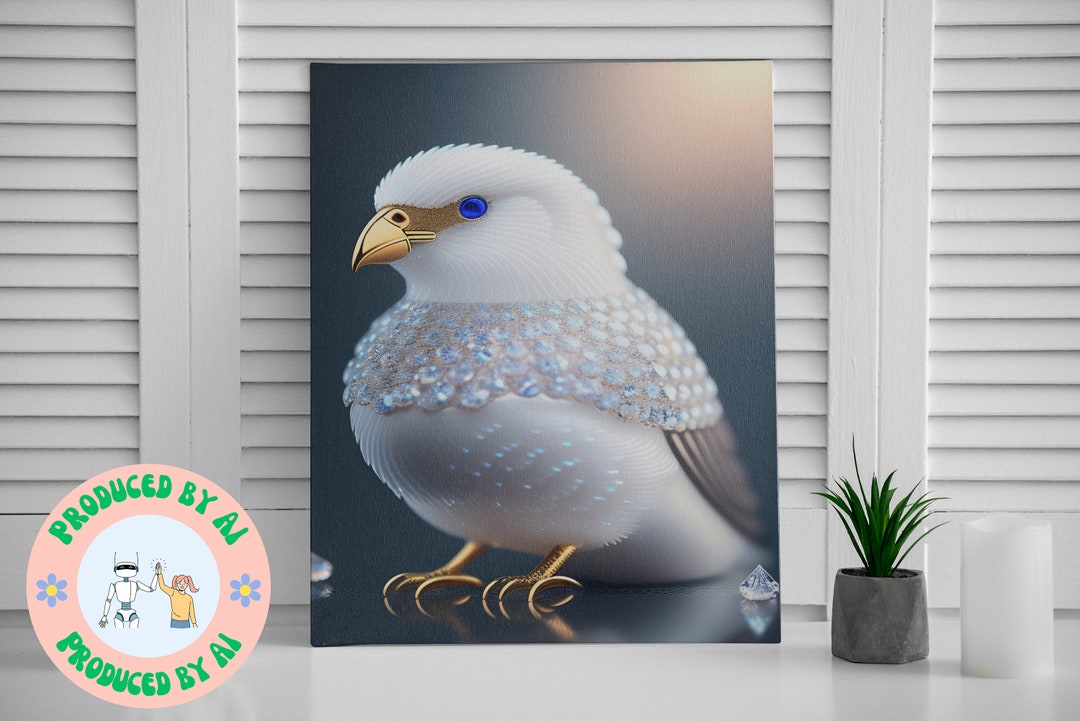 AI Noble Bird Wall Decor White Bird Poster Bird Canvas - Etsy
