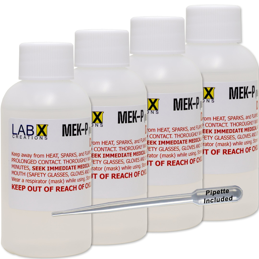 MEKP 4x 2oz Bottles With 3ml Pipette for Measuring; Use With Fiberlam ...