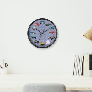 Retro Rides Wall Clock, Vintage Cars Wall Clock, Retro Cars Wall Clock ...