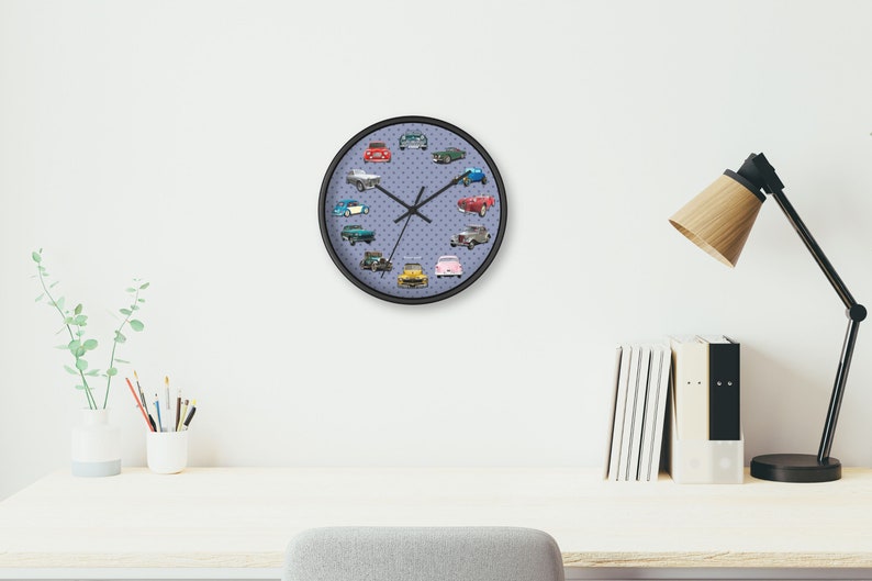 Retro Rides Wall Clock, Vintage Cars Wall Clock, Retro Cars Wall Clock ...