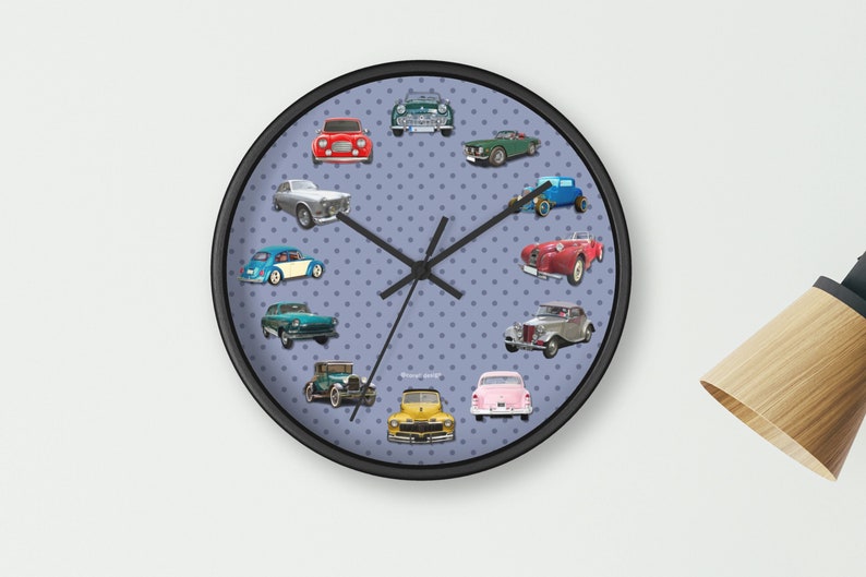Retro Rides Wall Clock, Vintage Cars Wall Clock, Retro Cars Wall Clock ...