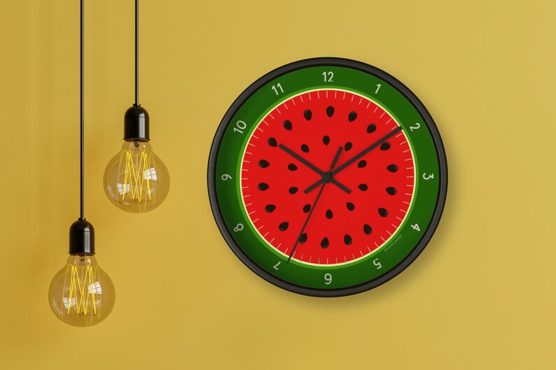 Watermelon Wall Clock Funky Wall Clock Fruit Clock for - Etsy