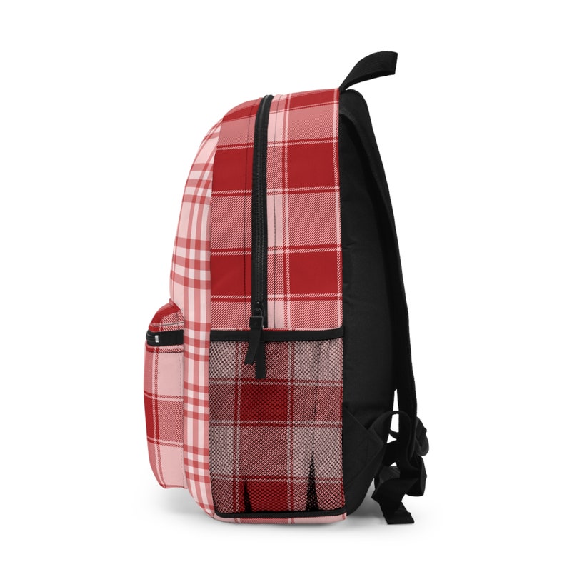 Plaid Backpack | Check Flannel Print Bag | Pink and Red | Waterproof - Etsy